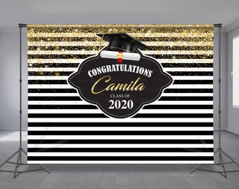 Graduation Party Backdrop Grad Photo Booth Personalized | Etsy
