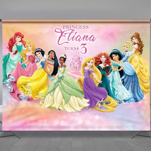 Princess Birthday Backdrop Personalizable Party Banner - Etsy