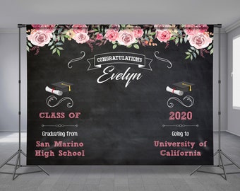 Graduation Party Backdrop Grad Photo Booth Personalized | Etsy