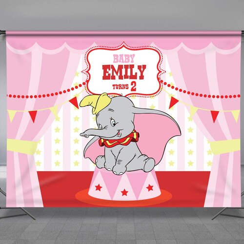 Dumbo Vintage Backdrop Banner Carnival Circus Girl Birthday | Etsy