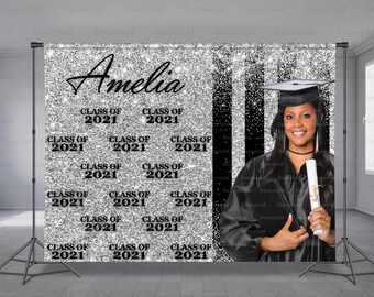 Graduation Backdrop Add Your Photo Custom Design Step and | Etsy