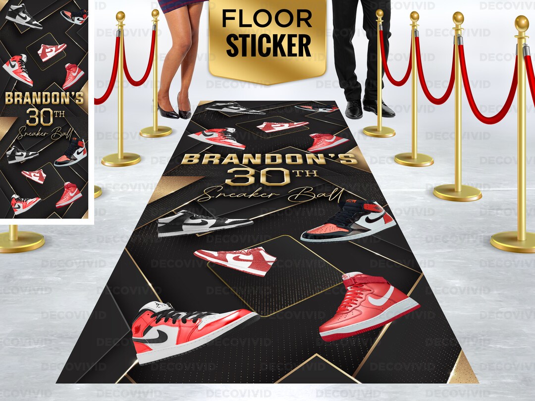 Red Sneaker Ball, Gala, Champagne Bottle, Vinyl Sticker, Shoes Decor ...