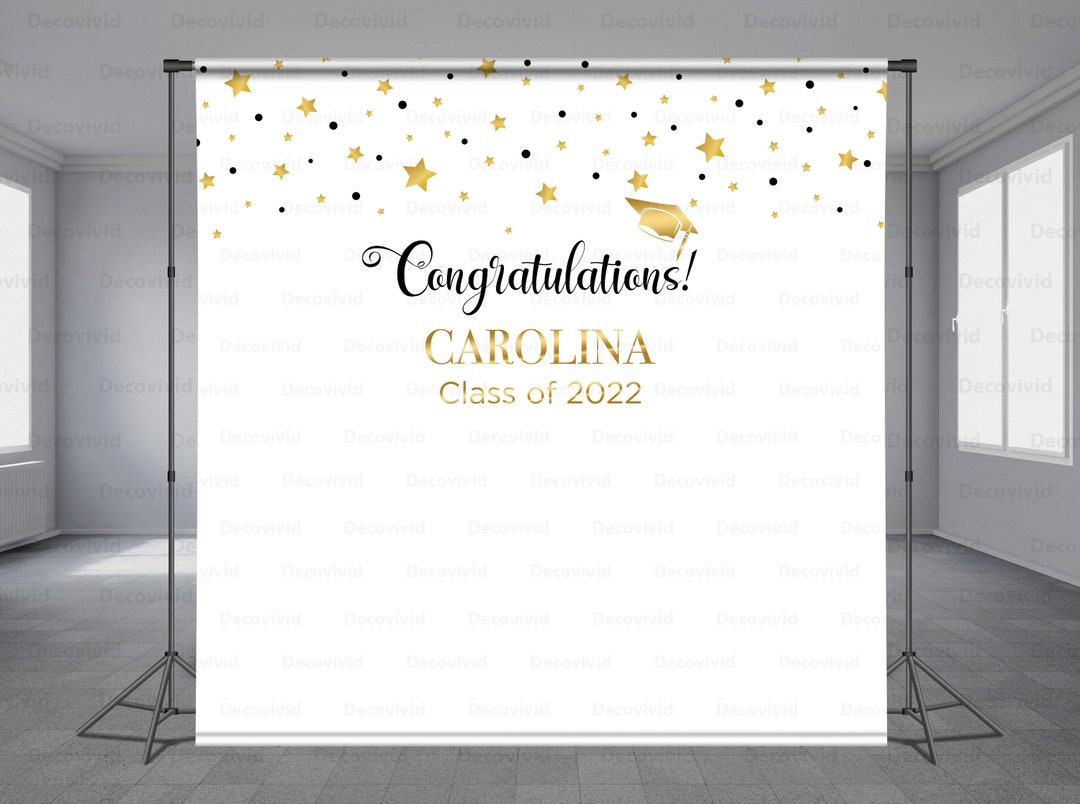 Graduation Backdrop, Grad Photo Booth, White Background, Add Photo ...