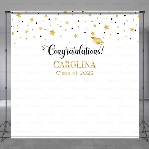 Graduation Backdrop, Grad Photo Booth, White Background, Add Photo ...