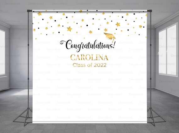 Graduation Backdrop Grad Photo Booth White Background Add | Etsy
