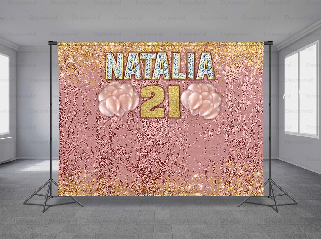 Birthday Backdrop, Rose Gold Background, Rose Gold Step and Repeat ...