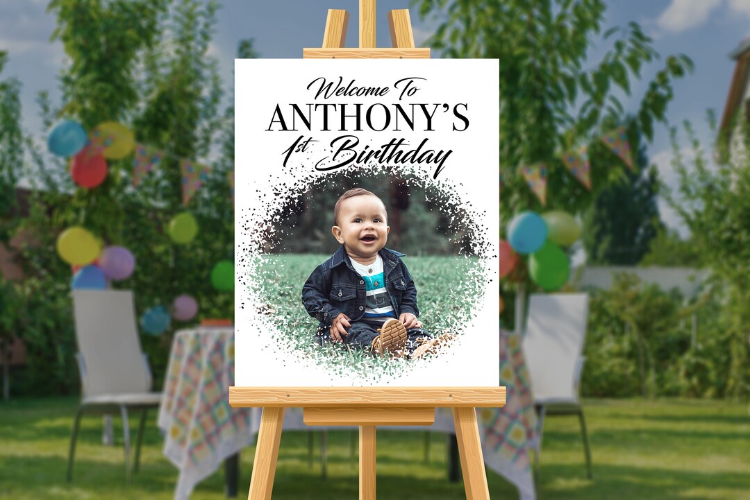 Photo Birthday Welcome Sign, Modern Welcome Sign, Minimalist Sign ...