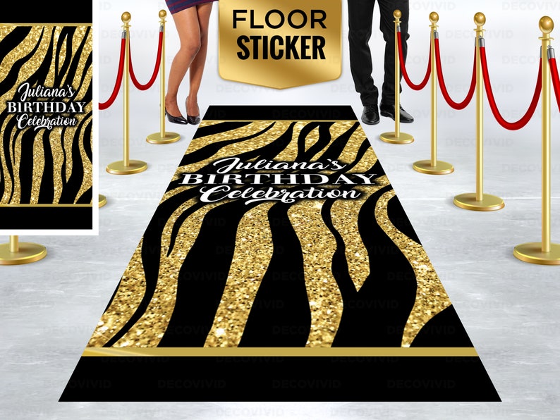 Zebra Red Carpet Floor Decal Sticker Personalized Aisle - Etsy