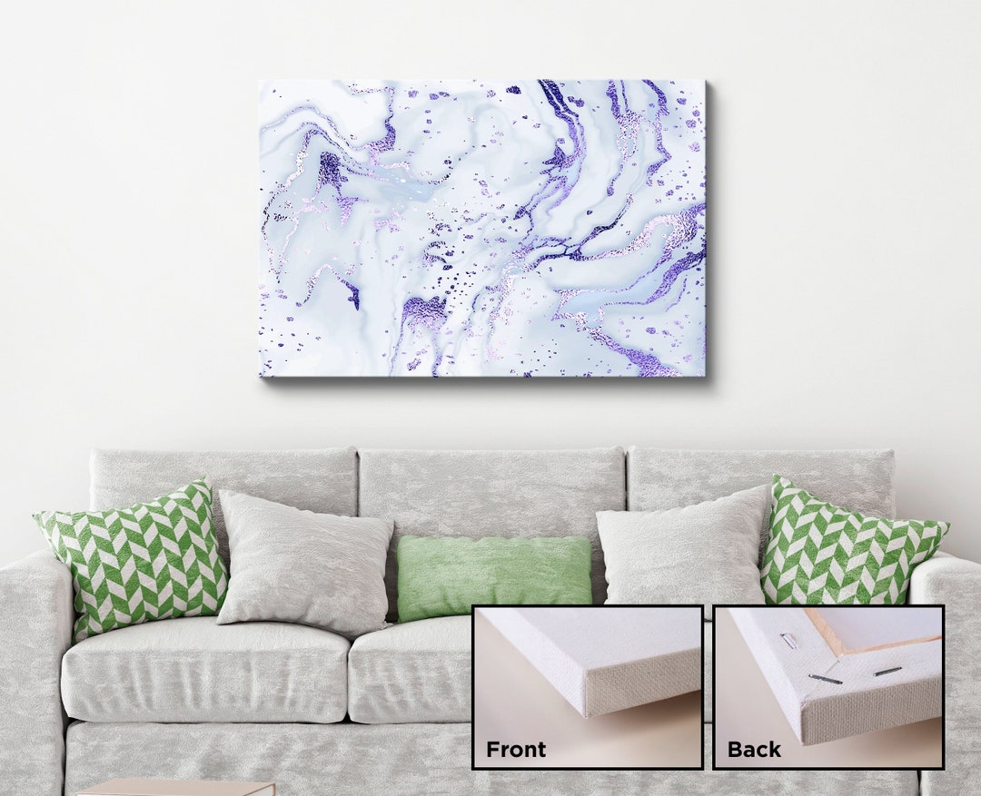 Purple Luxury Wall Art, Abstract Art, Marble Canvas, Wall Framed Decor ...