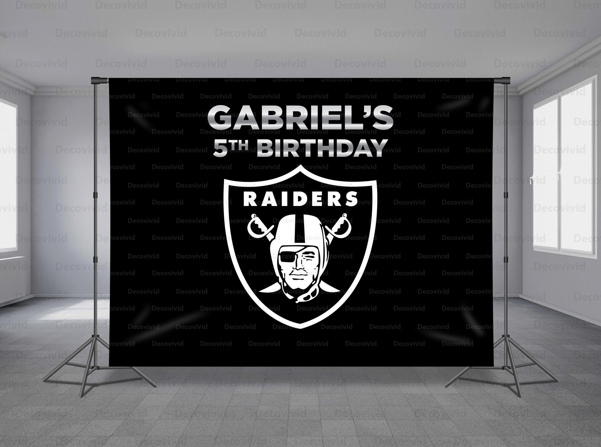 Las Vegas Raiders Birthday Backdrop Black Background | Etsy