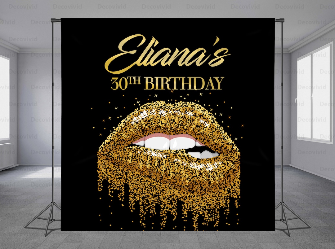 Lips Photo Birthday Backdrop, Step and Repeat, Lip Background, Custom ...