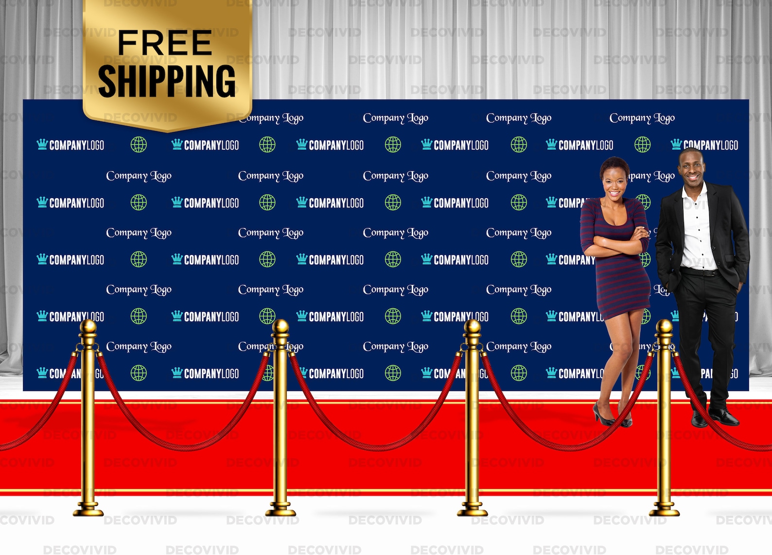 Red Carpet Step and Repeat Trade Show Backdrop Custom Logos - Etsy