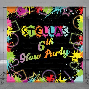 Color Splash Birthday Backdrop, Glow Party, Paint Background, Colorful ...