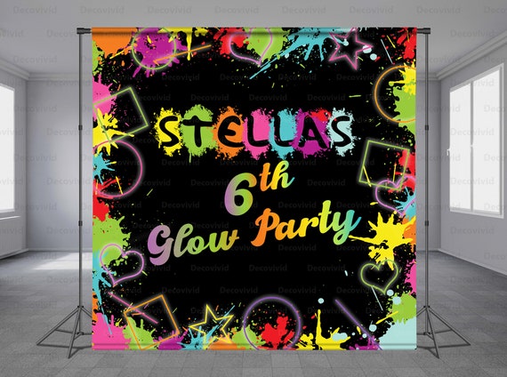 Color Splash Birthday Backdrop Glow Party Paint Background | Etsy