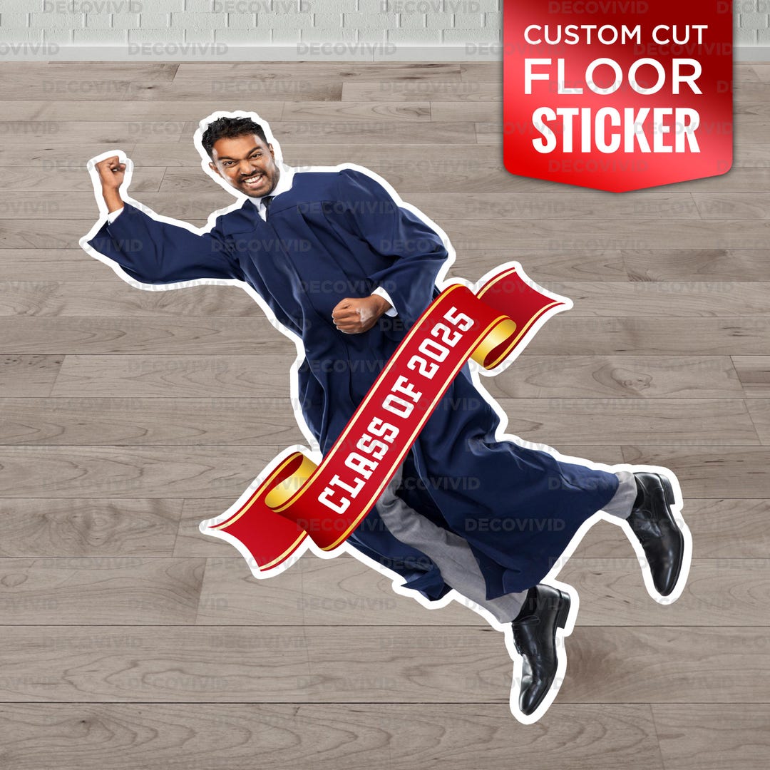 Grad Party Decal, Graduation Floor Sticker, Custom Cut Photo Decal ...