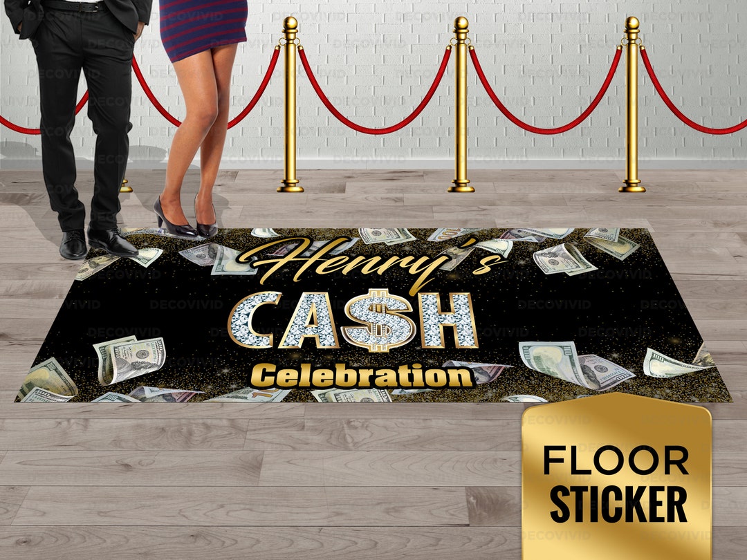 Cash Money Floor Decal Sticker, Removable Floor Sticker, Birthday Party ...
