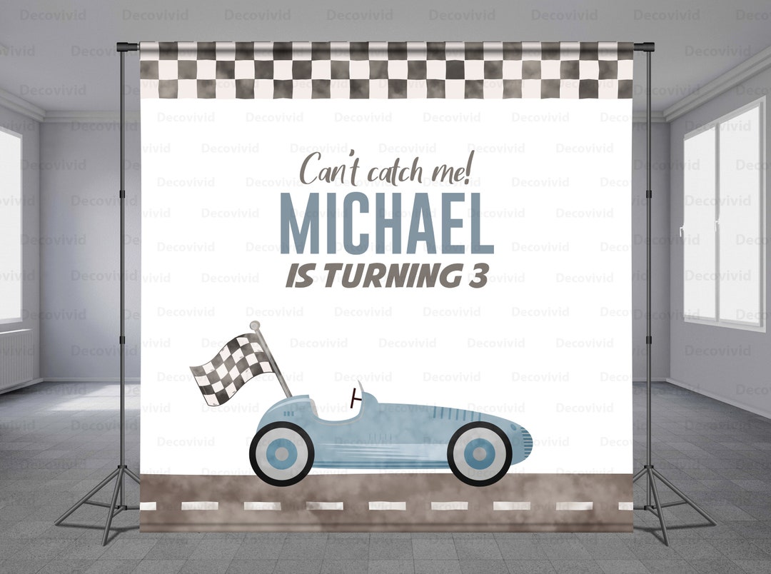 Speed Cars Birthday Backdrop, Sport Race Car Party, Speed and Fast ...