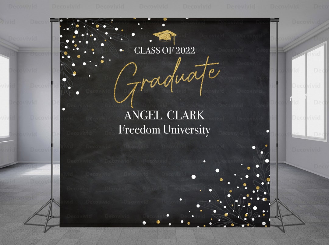 Graduation Step and Repeat Party Backdrop, Class of 2022, Charcoal ...