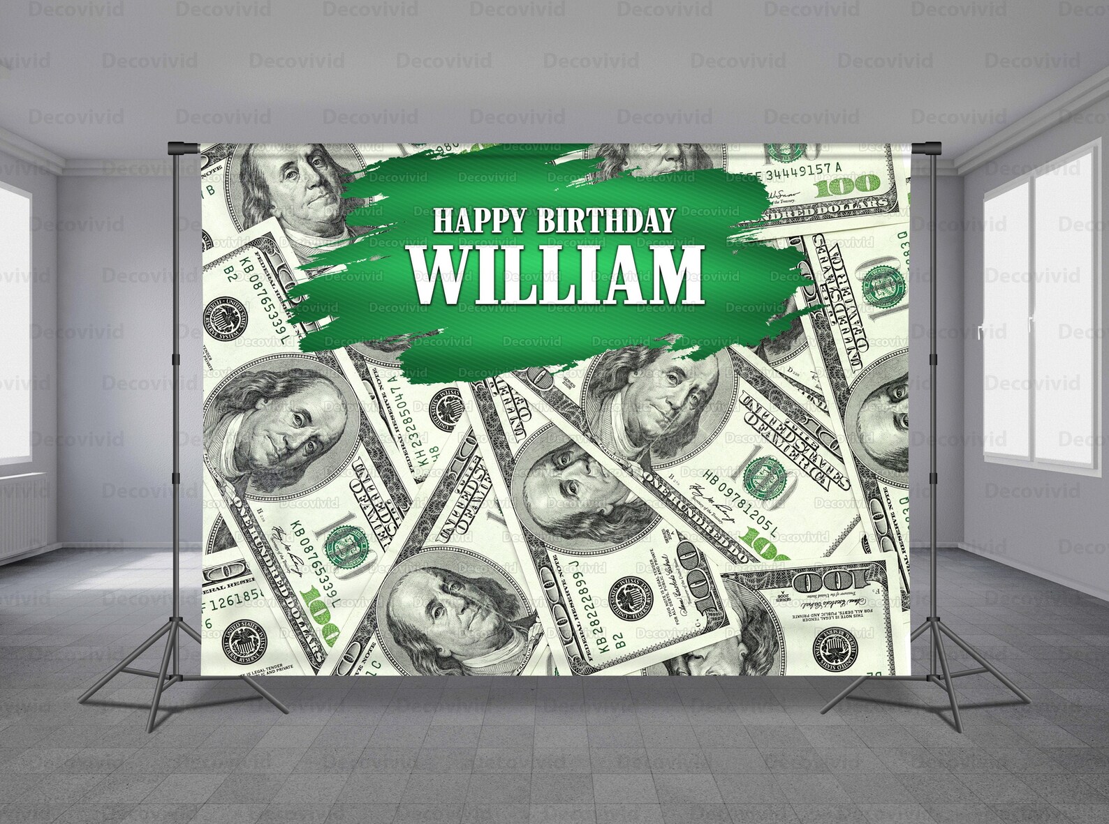 Money Birthday Backdrop, Step and Repeat, 21st Birthday, Cash Party ...
