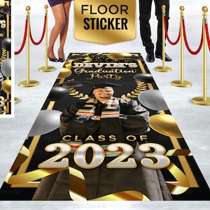 Balloons Graduation Runner, Grad Customized Personalized Aisle Runner ...