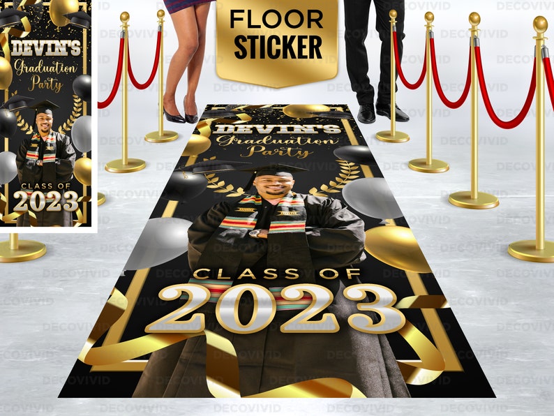 Balloons Graduation Runner, Grad Customized Personalized Aisle Runner ...