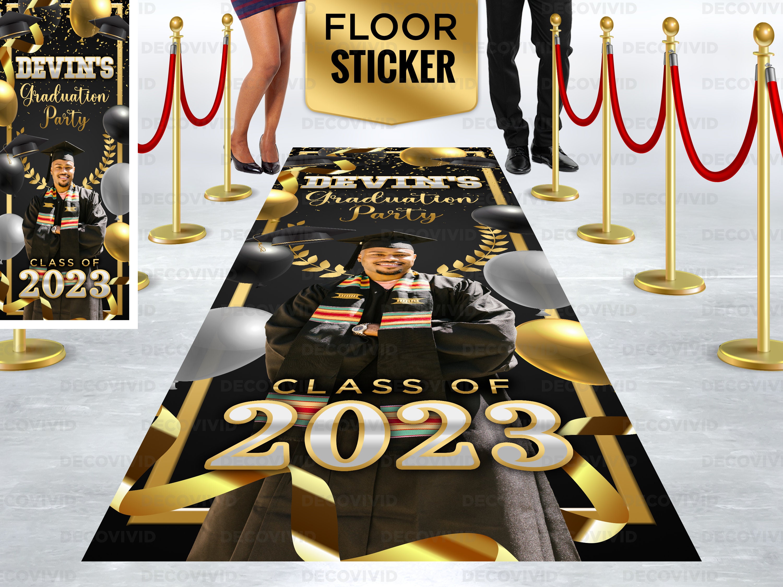 Balloons Graduation Runner, Grad Customized Personalized Aisle Runner ...