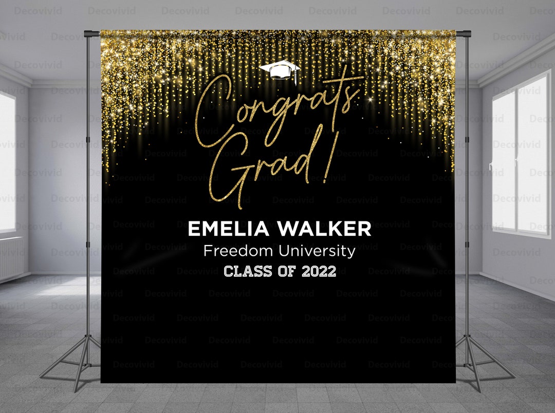 Graduation Backdrop, Sparkle Background, Glitter Decor, Prom, Congrats ...