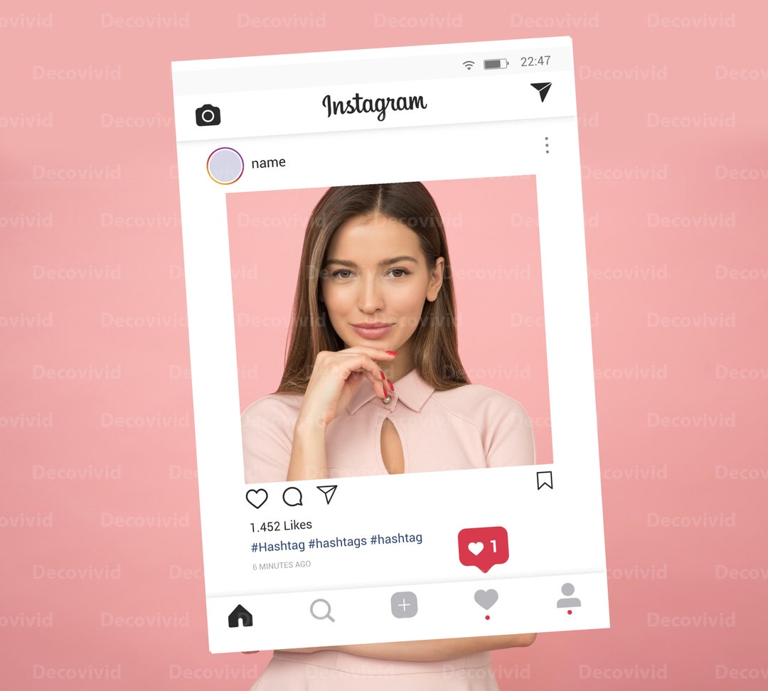 Instagram Photo Prop, Social Media, Photoshoot Frame, IG Post Selfie ...