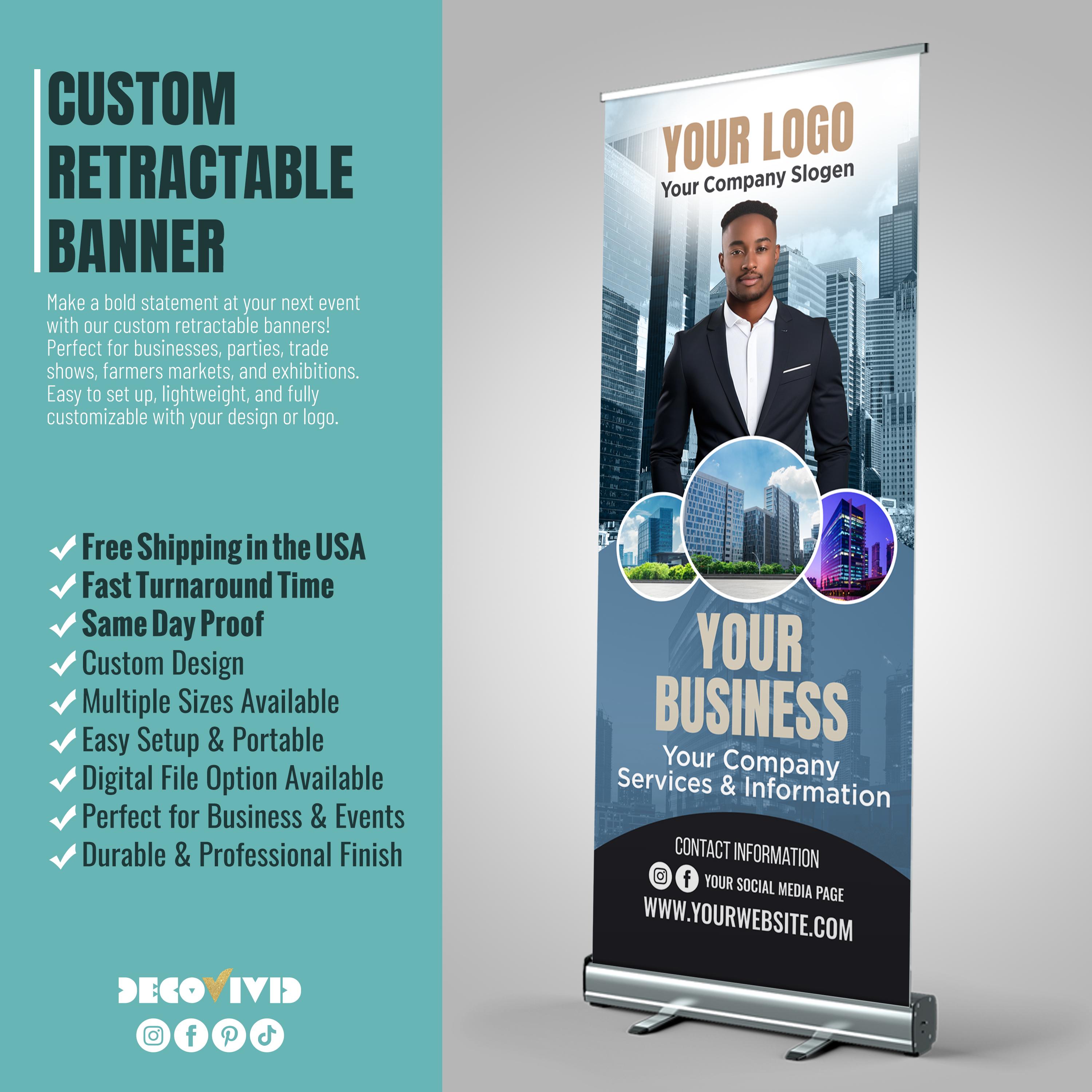 Retractable Banner, Custom Pop up Banner, Pull up Banner, Event Banner ...