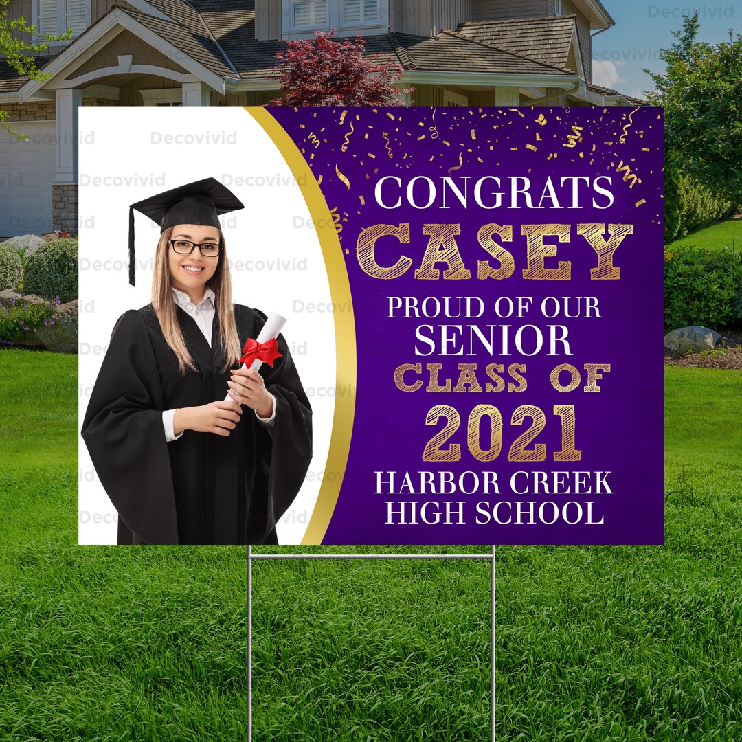 Graduation Photo Yard Sign, Class of 2022, Grad Party, Outdoor Sign ...