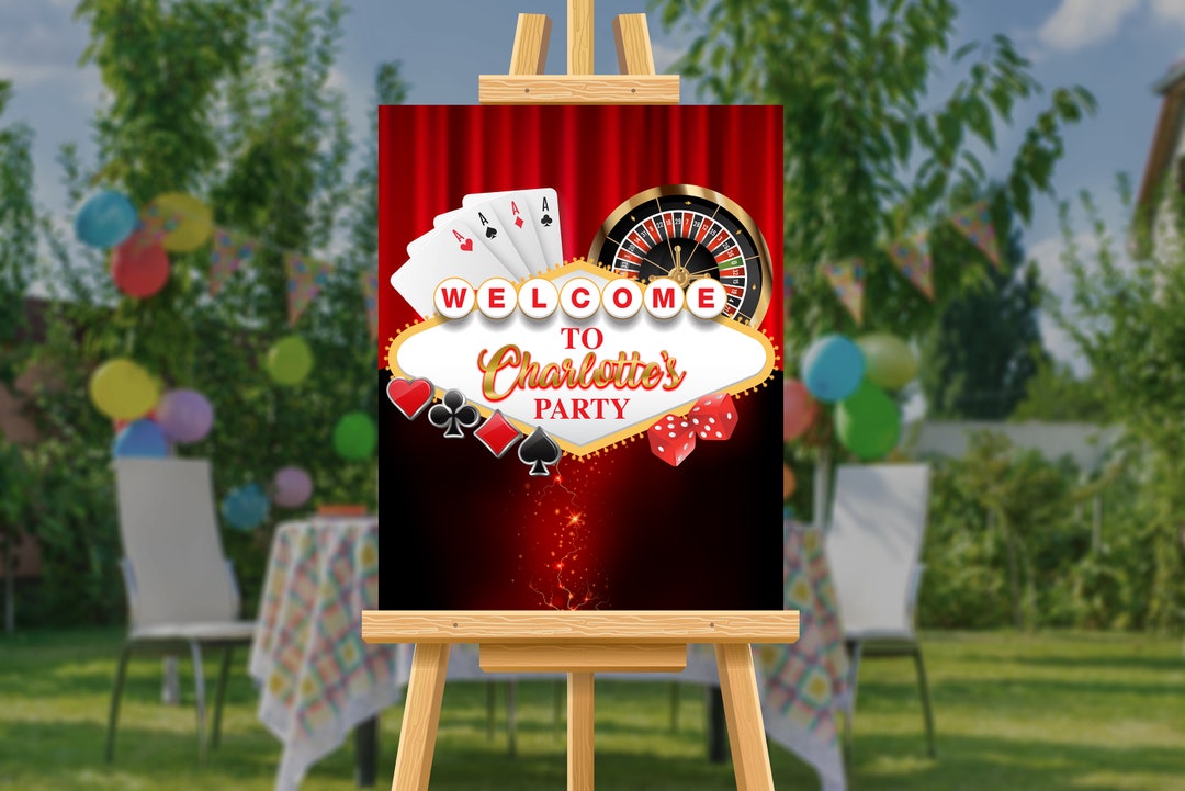 Casino Birthday Welcome Sign, Custom Casino Sign, Personalized, Welcome ...