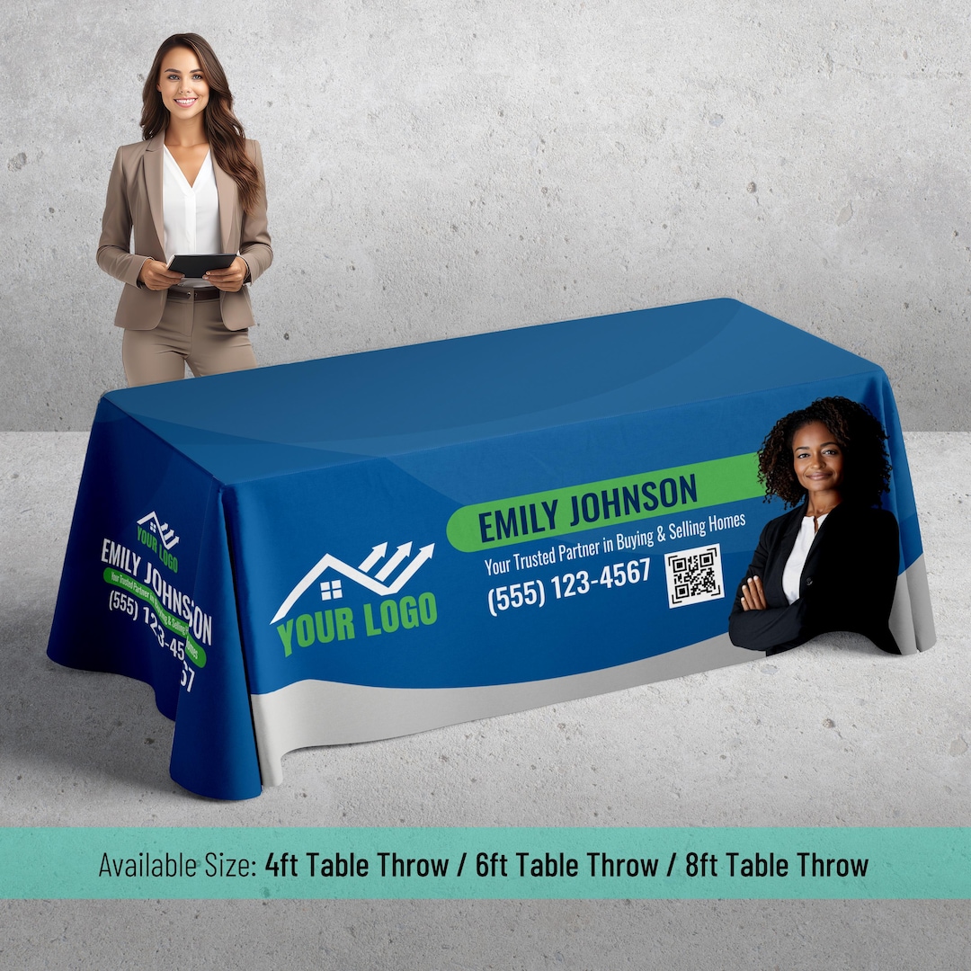 Custom Table Cover, Table Throw, Event Table Cloth, 3 Side and 4 Side ...