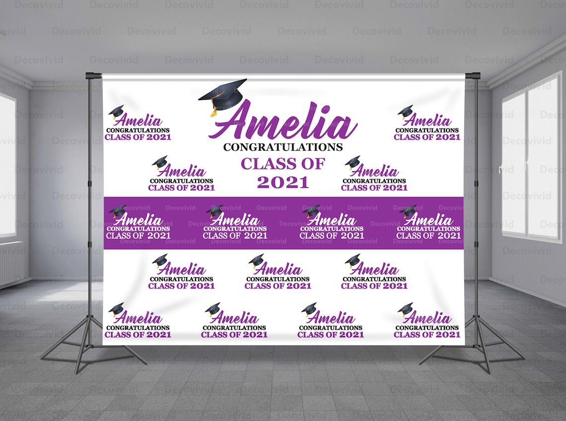 Graduation Step and Repeat Party Backdrop Prom Hat Grad - Etsy