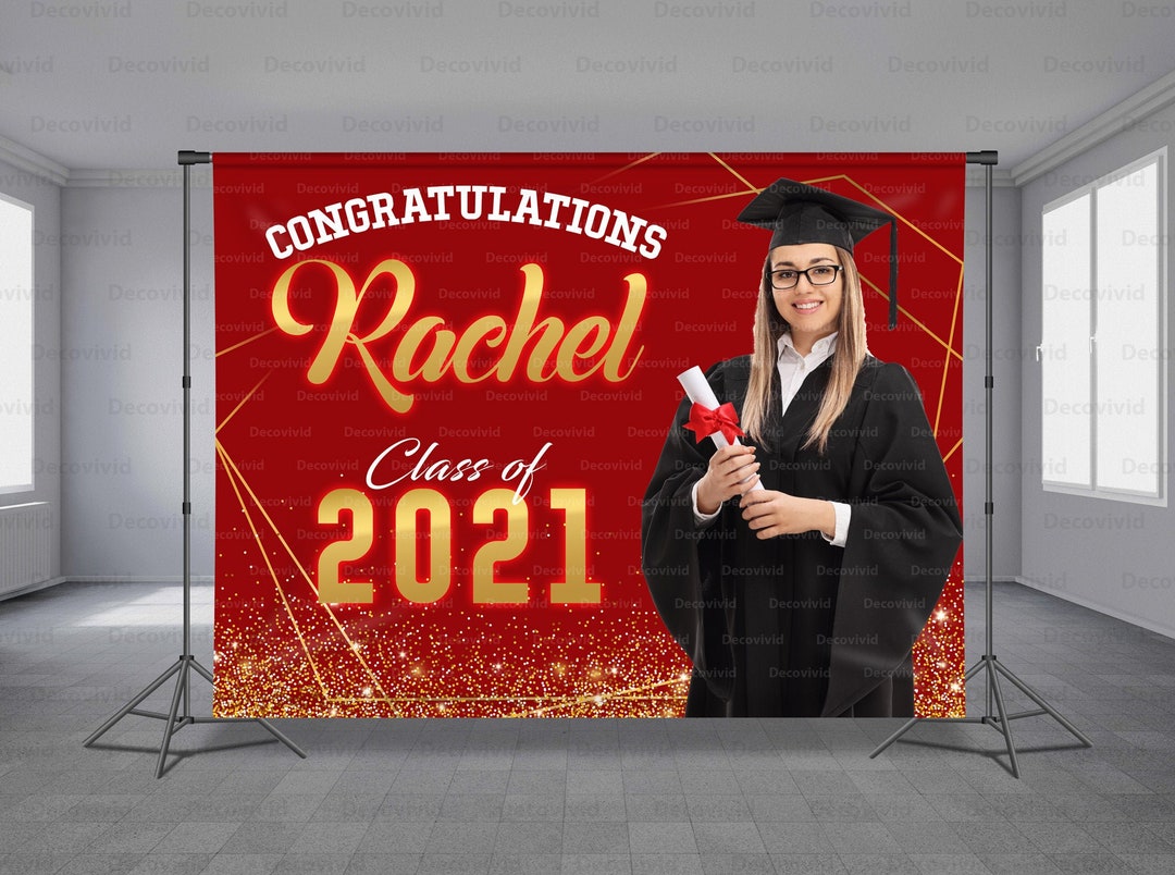 Graduation Backdrop, Grad Photo Booth, Sparkle Background, Step and ...