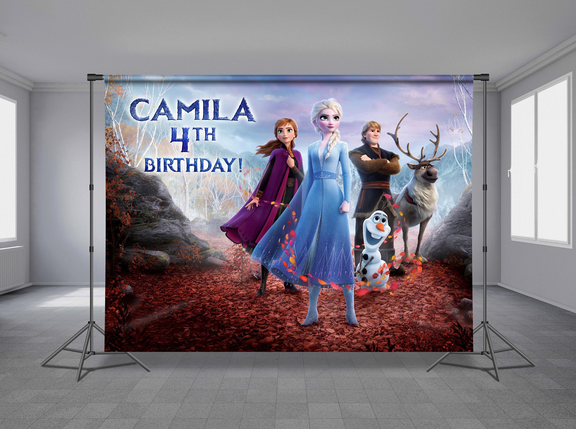 Frozen Movie 2 Birthday Backdrop Disney Frozen Two Elsa | Etsy