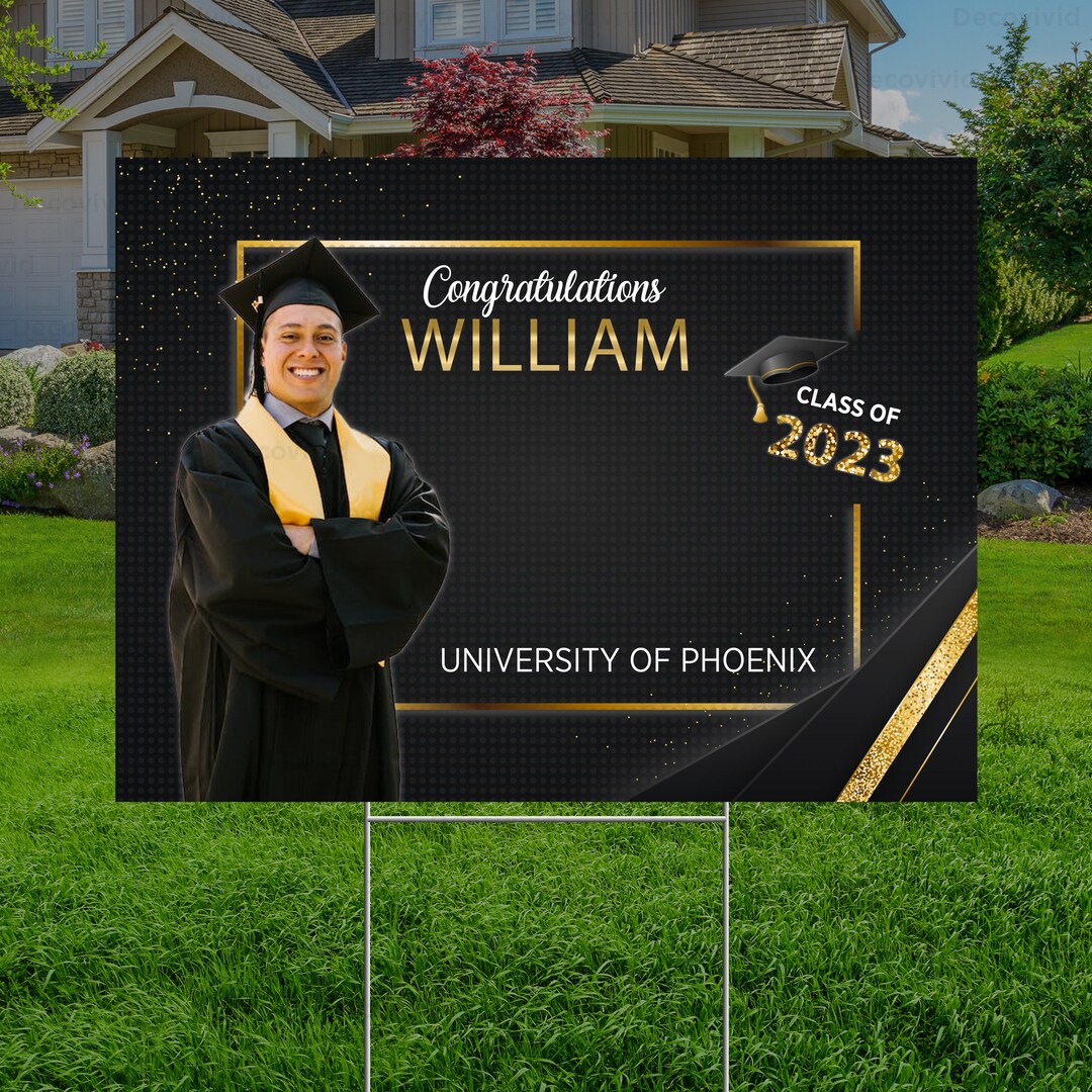 Graduation Photo Yard Sign, Class of 2023, Grad Party, Outdoor Sign ...