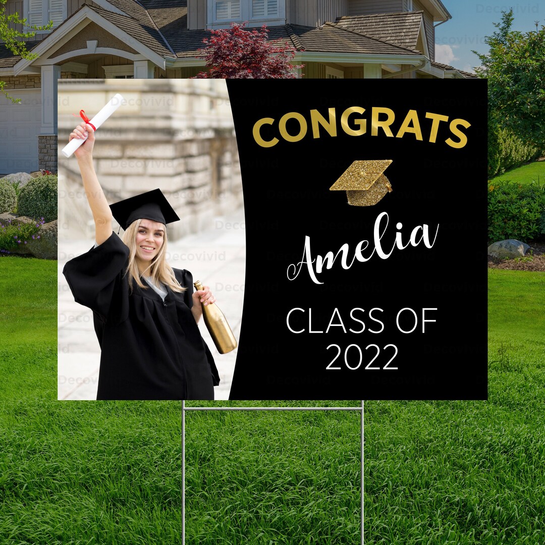 Graduation Photo Yard Sign, Grad Party, Graduation Welcome Sign ...