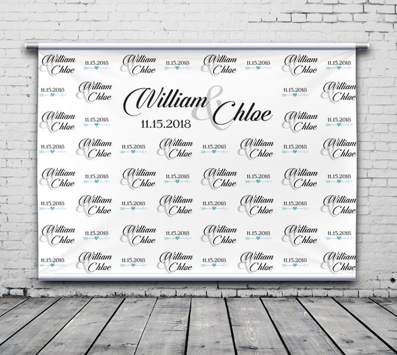 Custom Wedding Step and Repeat Backdrop Personalized Banner - Etsy