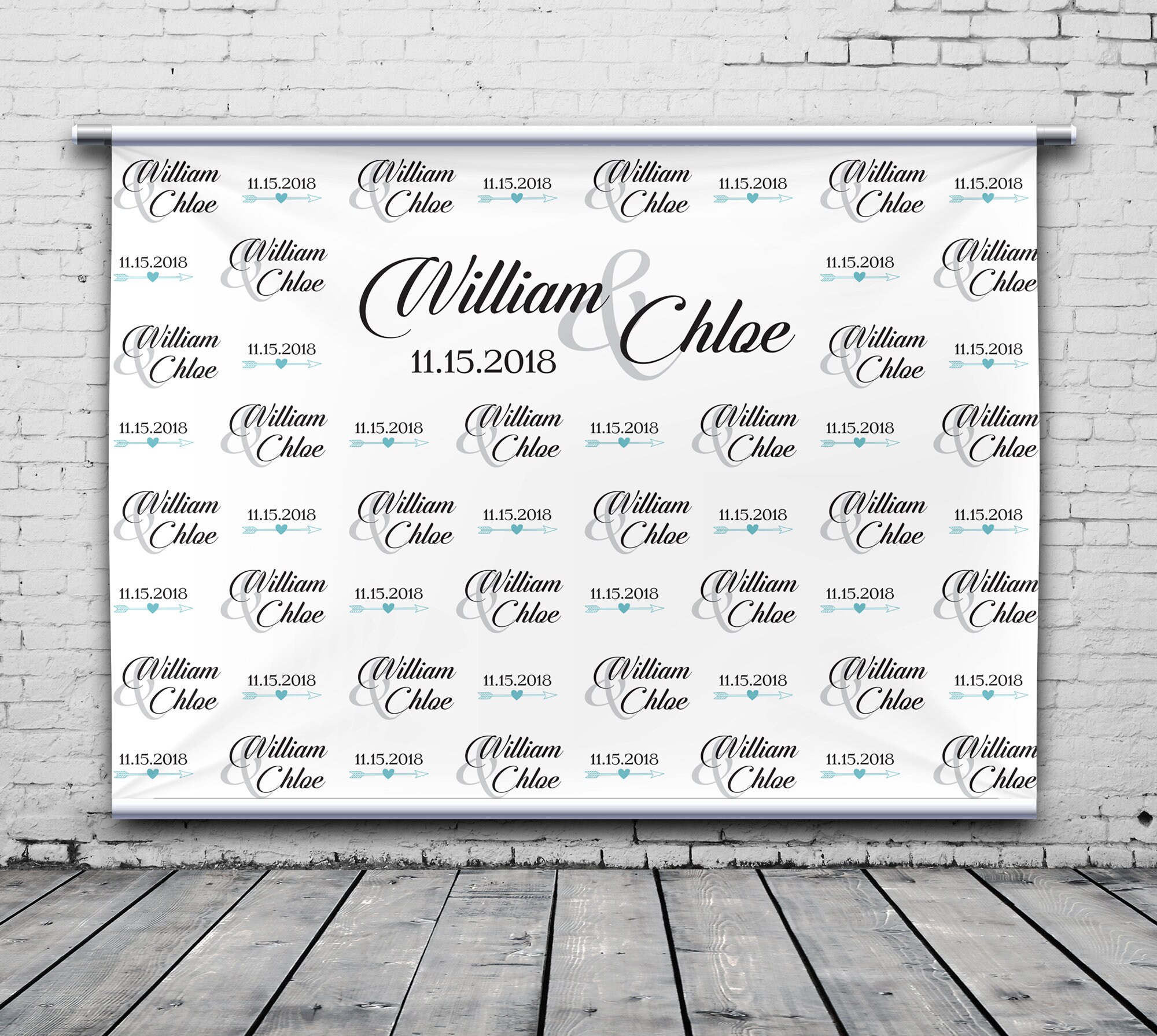 Custom Wedding Step and Repeat Backdrop Personalized Banner - Etsy