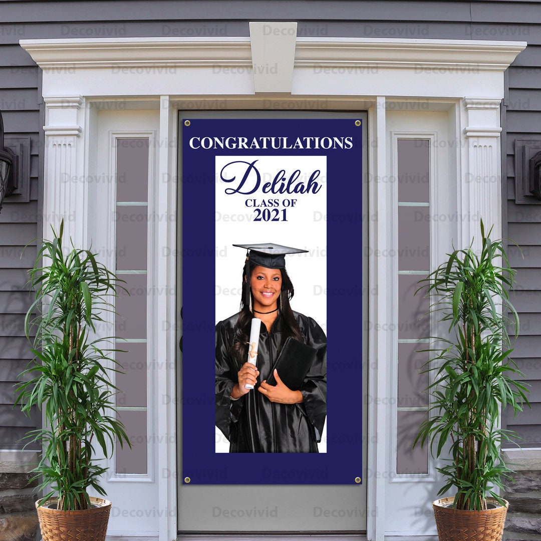 Graduation Front Door Banner, Congrats Card, Custom Graduation Event ...
