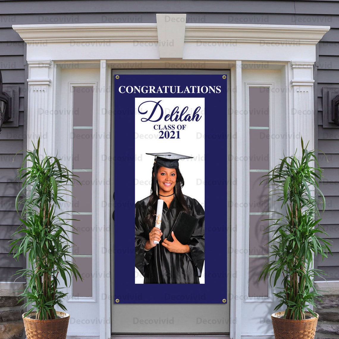 Graduation Front Door Banner Congrats Card Custom Graduation - Etsy