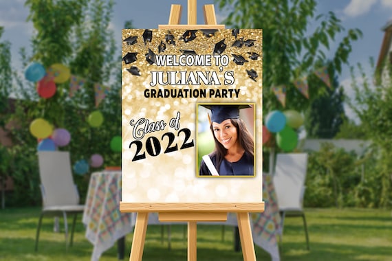 Graduation Welcome Sign Custom Grad Sign Class of 2022 | Etsy