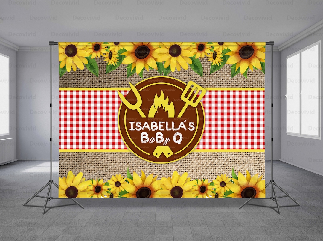 BBQ Baby Shower Backdrop, Family Bbq, Baba Q Baby Shower, Picnic Banner ...