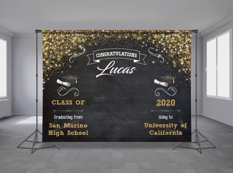 Sparkle Graduation Party Backdrop Photo Booth Chalkboard | Etsy