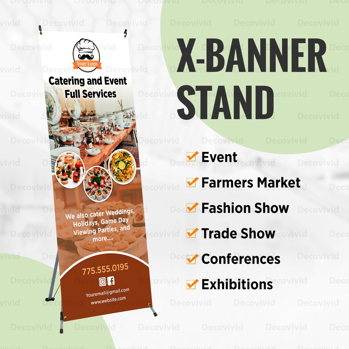 Catering and Restaurant Shop Pop up Banner X Banner Stand - Etsy