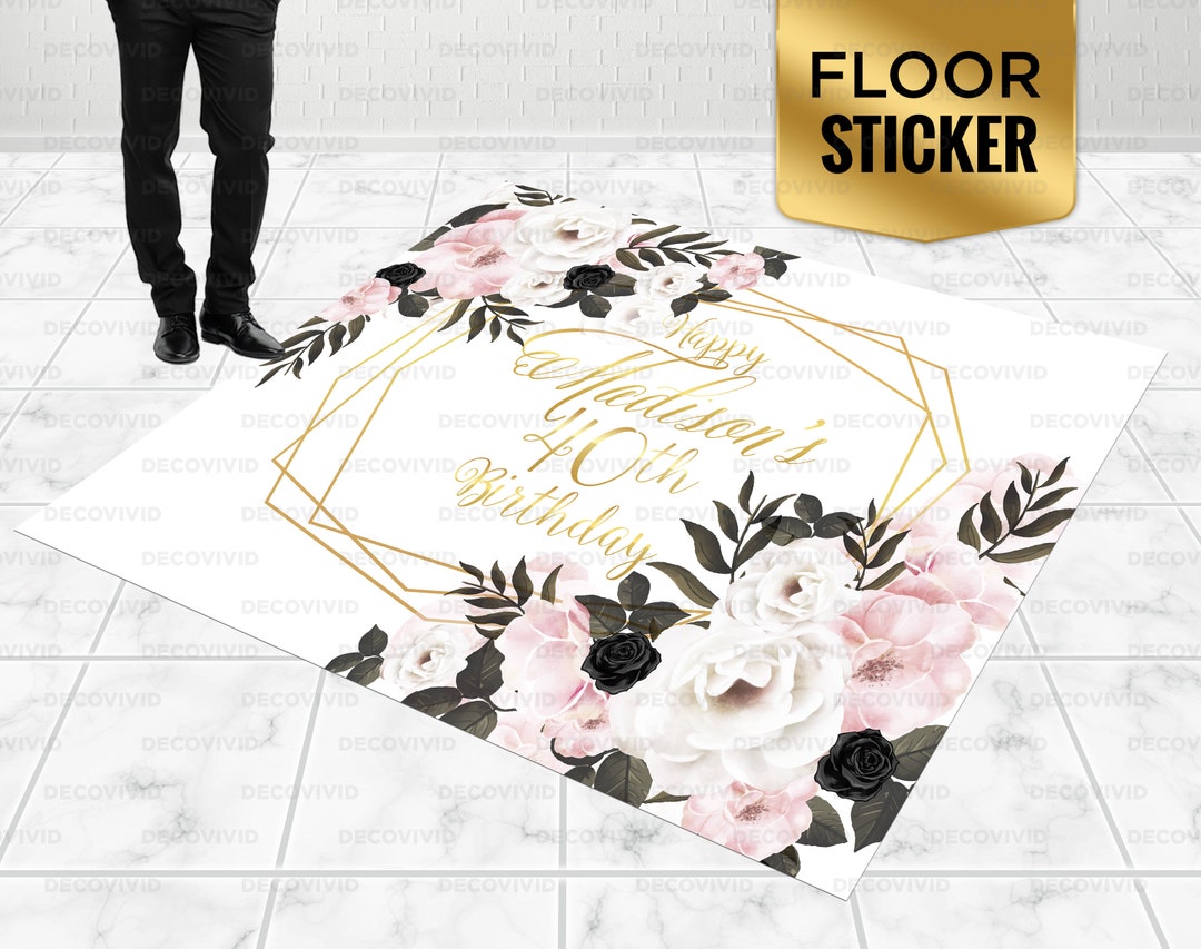 Floral Design Floor Decal Sticker, Floor Graphic, Floor Adhesive, Dance ...