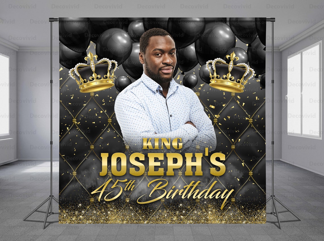 King Birthday Backdrop Photo Backdrop Balloons Backdrop - Etsy