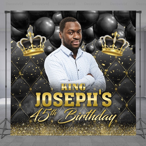 King Birthday Backdrop Photo Backdrop Balloons Backdrop - Etsy
