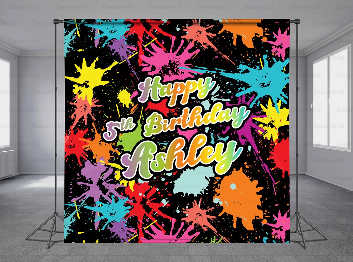 Color Splash Birthday Backdrop Paint Background Colorful - Etsy