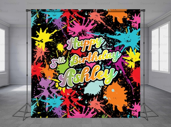 Color Splash Birthday Backdrop Paint Background Colorful | Etsy